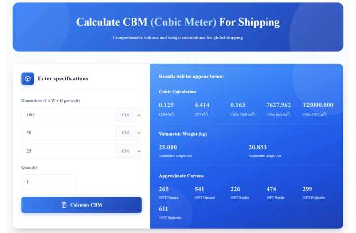 Free CBM Calculator for Shipping | Best tool to estimate volume